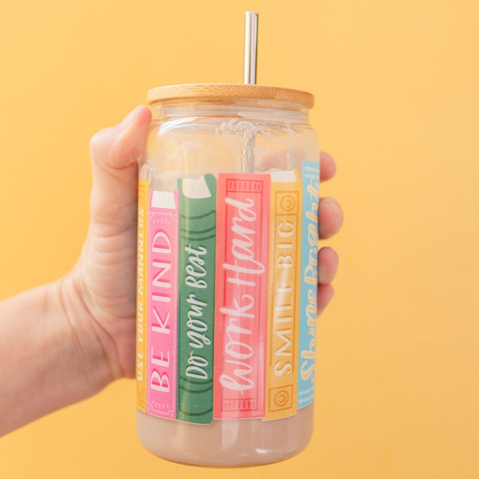 Affirmations Book Stack Glass Can | marley mae market & paperie Affirmations Book Stack Glass Can | marley mae market & paperie